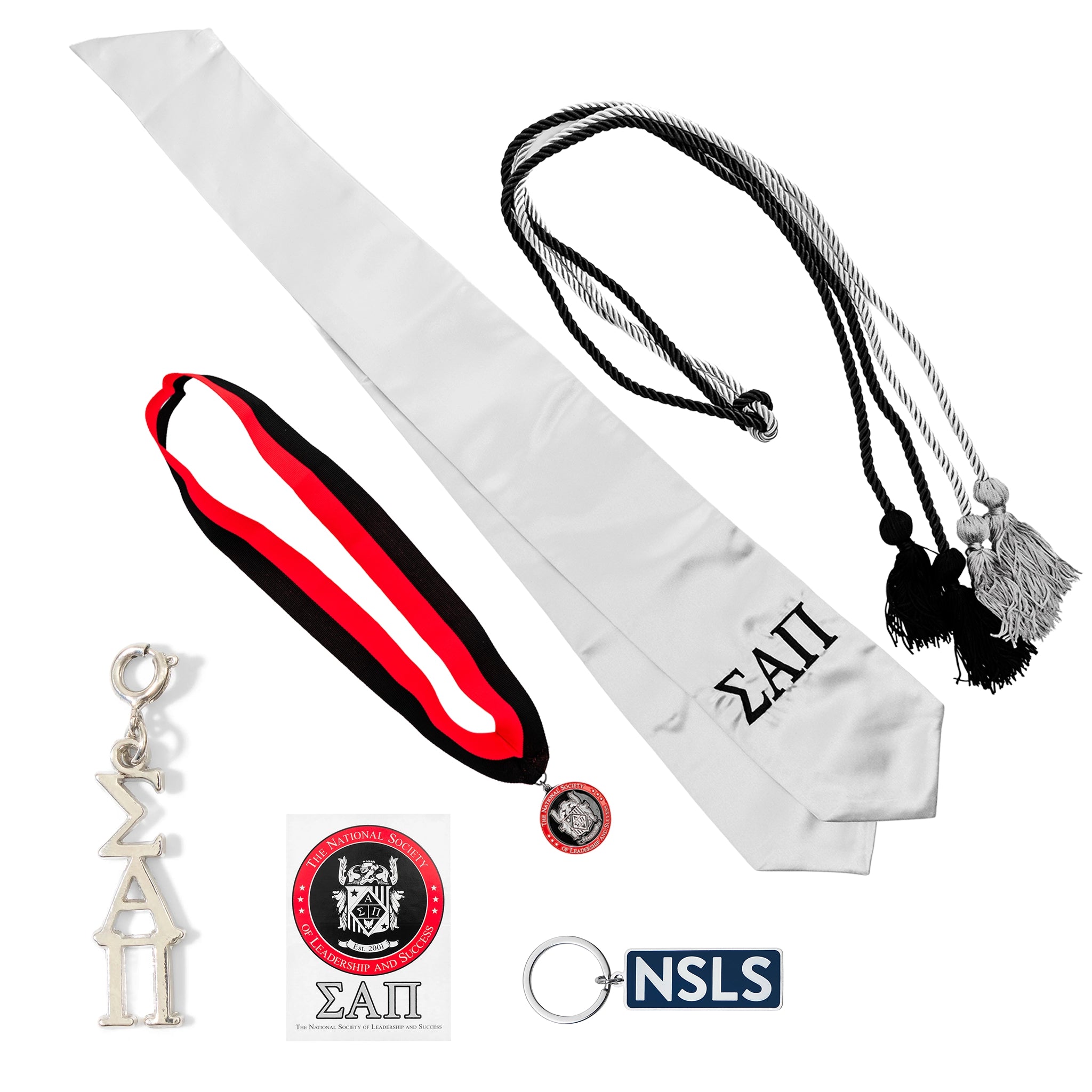 Premium Graduation Set with NSLS Medallion (Stole, Cords, Medallion, C ...